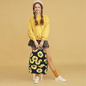 Sunflower Backpack for Girls, Floral School Bags Bookbags