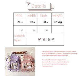 LELEBEAR Kawaii Backpack with Kawaii Pin And Accessories, Cute Kawaii Backpack for School with Plush Pendant, for Girls Travel Laptop Backpack (pink)