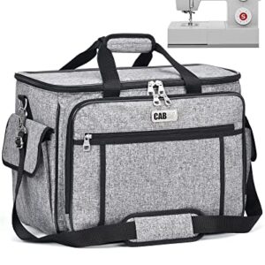 Sewing Machine Case, CAB55 Sewing Machine Carrying Bag with Removable Padding Pad, Tote Bag for Sewing Machine and Extra Sewing Accessories, Gray(17"x13"x14")