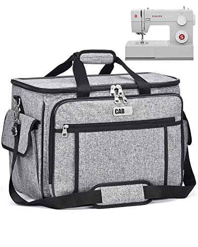 Sewing Machine Case, CAB55 Sewing Machine Carrying Bag with Removable Padding Pad, Tote Bag for Sewing Machine and Extra Sewing Accessories, Gray(17"x13"x14")