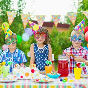 30 Pieces 100 Days Colorful Paper Glasses Crowns, 100th Day of School Glasses Rhinestones Star Paper Glitter Party Eye Glasses for 100 Days of School Celebration Party Favors, 6.4 x 4.9 x 3.3 Inch