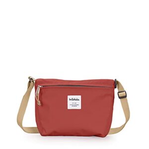 hellolulu cana compact utility zippered compartment crossbody bag, pomegranate