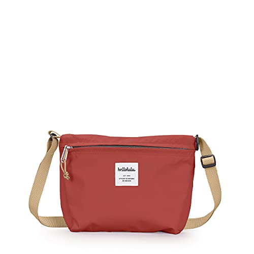 Hellolulu CANA Compact Utility Zippered Compartment Crossbody Bag, Pomegranate