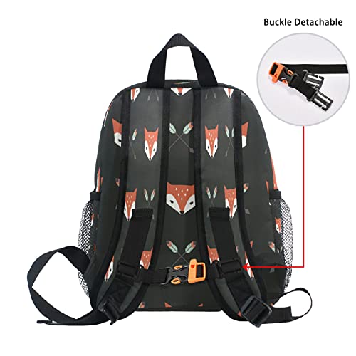 senya Fox and Arrows Kids Backpack with Chest Clip, Toddler Schoolbag Preschool Bag for Girls Boys