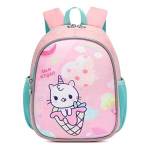 reqinqin cute preschool toddler backpack for girls boys 3d animal cartoon cat school backpack bag for baby girl boy 1-5 years waterproof kids bag travel girls for kids backpack（cat