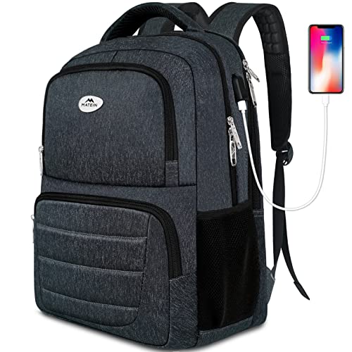 MATEIN Lightweight Backpack for Travel, Anti Theft 15.6 inch Laptop Backpack with Soft Padded Straps, Business Computer Bag with USB Charging Port Water Resistant College School Bookbag for Men Women