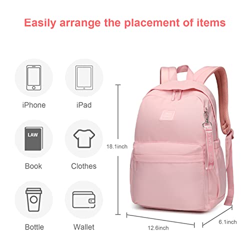 Caran·Y Kids Backpack Girls and Boys Classic School Backpack Light Weight Two Size Multi-pocket Pink