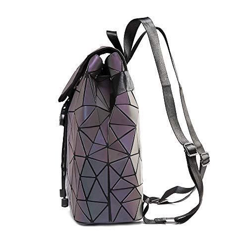 DIOMO Geometric Lingge Women Backpack Luminous Mens Travel Shoulder Bag Rucksack (Luminous NO.3)