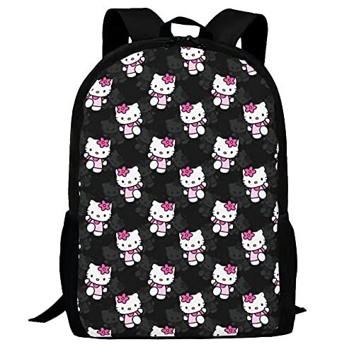 Hipeya Pink Backpack For Teens Girls, Cute Anime Backpack Large Capacity Daypack Casual Travel Bag For Youth With Storage Bag