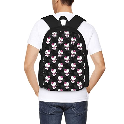 Hipeya Pink Backpack For Teens Girls, Cute Anime Backpack Large Capacity Daypack Casual Travel Bag For Youth With Storage Bag