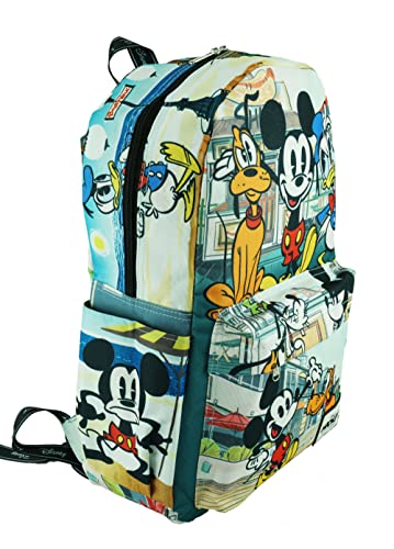 Disney Mickey Mouse Wondapop Deluxe Oversize Print Large 16" Backpack with Laptop Compartment - A19757