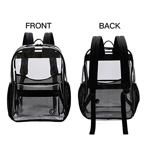 FARMARK Clear Backpack Heavy Duty, Transparent Backpack with Sturdy Strap for School/Travel/Work