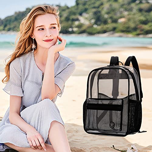 FARMARK Clear Backpack Heavy Duty, Transparent Backpack with Sturdy Strap for School/Travel/Work