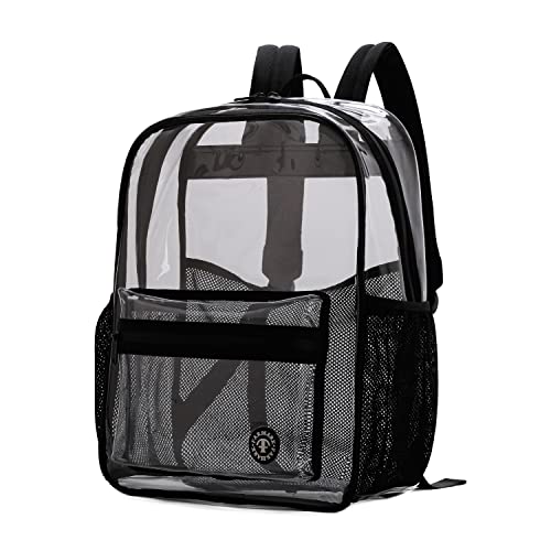 FARMARK Clear Backpack Heavy Duty, Transparent Backpack with Sturdy Strap for School/Travel/Work