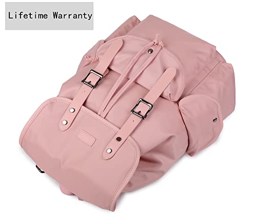 Large Waterproof Computer Laptop Backpack 15.6 inch College School Backpack Travel Hiking Backpack for Women (Pink)