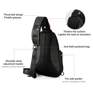 Sling Bag for Men Women,Small Waterproof Sling Backpack One Shoulder Bag, Lightweight One Strap Backpack Crossbody bag men with USB Charging Port