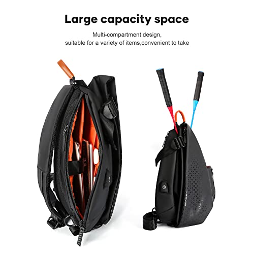 Sling Bag for Men Women,Small Waterproof Sling Backpack One Shoulder Bag, Lightweight One Strap Backpack Crossbody bag men with USB Charging Port