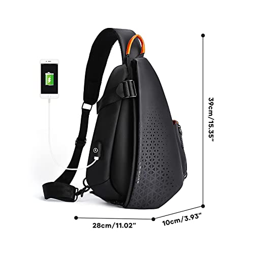 Sling Bag for Men Women,Small Waterproof Sling Backpack One Shoulder Bag, Lightweight One Strap Backpack Crossbody bag men with USB Charging Port