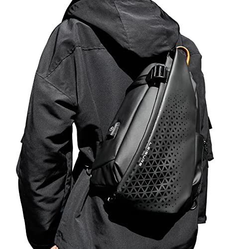 Sling Bag for Men Women,Small Waterproof Sling Backpack One Shoulder Bag, Lightweight One Strap Backpack Crossbody bag men with USB Charging Port