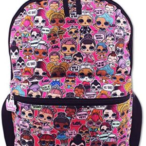 L.O.L. Surprise! Dolls Girls 16" School Backpack (One Size, Black/Pink)