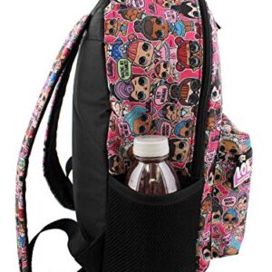 L.O.L. Surprise! Dolls Girls 16" School Backpack (One Size, Black/Pink)