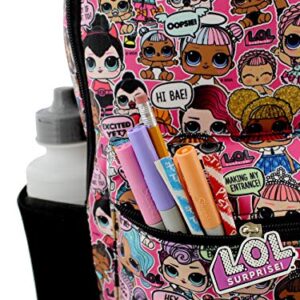 L.O.L. Surprise! Dolls Girls 16" School Backpack (One Size, Black/Pink)