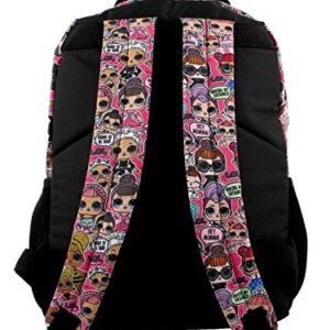 L.O.L. Surprise! Dolls Girls 16" School Backpack (One Size, Black/Pink)