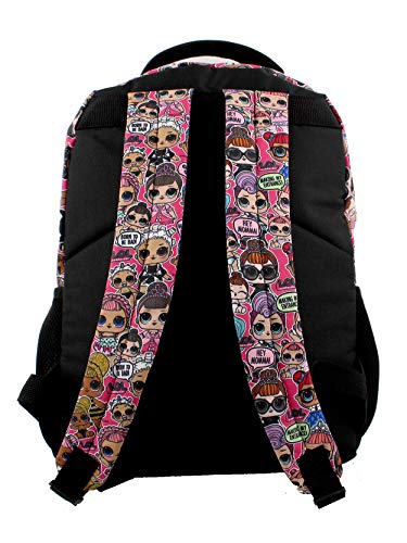 L.O.L. Surprise! Dolls Girls 16" School Backpack (One Size, Black/Pink)