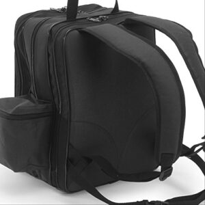 Hopkins EZ-View Deluxe Home Care Backpack, Waterproof, Ergonomic Straps, Lockable Zippers, Laptop Sleeve, Multiple Storage Compartments, Black, 11.5 In. x 9 In. x 16 In.