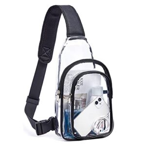 clearworld clear sling bag stadium approved, multipurpose clear crossbody sling backpack,clear chest bag for travel hiking,stadium and concerts