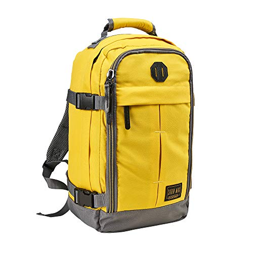 Cabin Max Metz Stowaway 20L Travel Bag 16x10x8 (40x25x20cm) - Mini Backpack/Weekender Bag Ideal Underseat Carry on Luggage (Vintage Yellow)