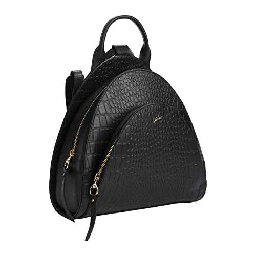 VELEZ Leather Mini Backpack For Women - Black Shoulder Bag Purse