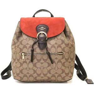 coach kleo backpack khaki multi signature canvas