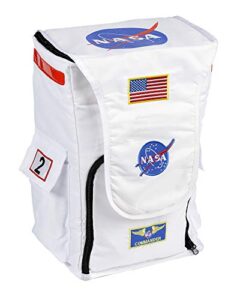 aeromax jr. astronaut backpack, white, with nasa patches