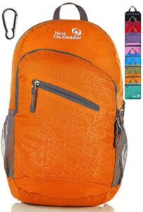 outlander packable handy lightweight travel hiking backpack daypack-orange