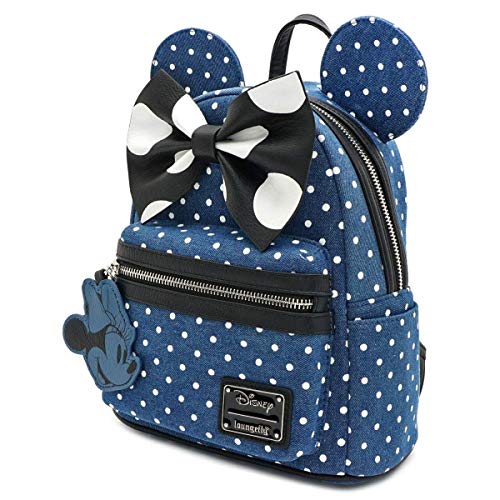 Loungefly x Minnie Mouse Denim Polka Dot Mini Backpack