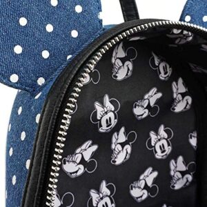 Loungefly x Minnie Mouse Denim Polka Dot Mini Backpack