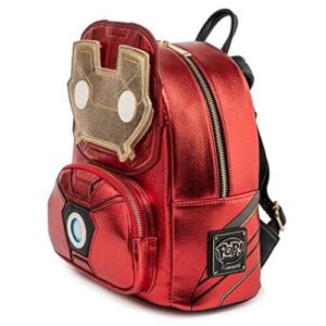 Loungefly x Marvel Iron Man Light Up Mini Backpack Metallic Leather