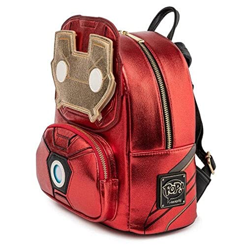 Loungefly x Marvel Iron Man Light Up Mini Backpack Metallic Leather