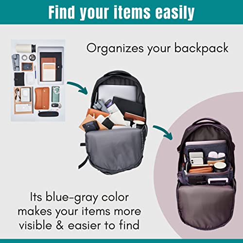 SMART GROOVE Backpack Organizer Insert – Large,Light and Durable with 20 Pockets Bookbag Organizer Backpack Insert Organizer for Men and Women,Blue