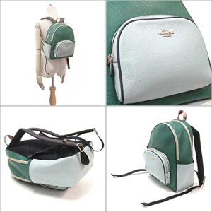 COACH Women's Court Backpack (Pebble Leather - Colorblock - Green - Light Teal Multi)