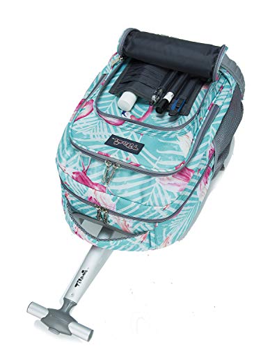 Tilami Kids Rolling Backpack 18 inch Boys and Girls Laptop Backpack, Flamingos