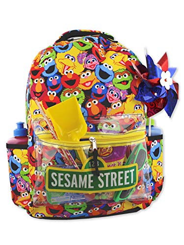 Sesame Street Gang Elmo Boys Girls Toddler 16 inch School Backpack (One Size, Multicolor)