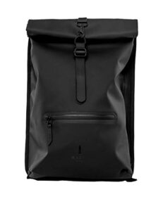 rains roll top rucksack black one size