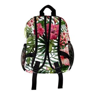 Cute Fashion Mini Backpack Pack Bag Tropical White Floral Flower