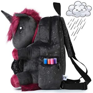 Corimori 1857""Ruby" The Punk Unicorn Schoolbag Backpack, Girls/Women, Black Plush Laptop Bag 15 Inches