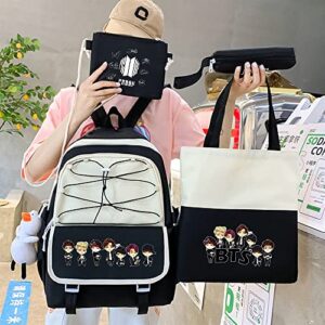 Alikpop Backpack Jimin Suga Jin Taehyung V Jungkook Korean Casual Backpack Daypack Laptop College Bag Bookbag School Backpack (BLACK1)