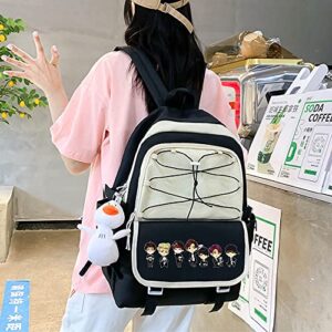 Alikpop Backpack Jimin Suga Jin Taehyung V Jungkook Korean Casual Backpack Daypack Laptop College Bag Bookbag School Backpack (BLACK1)