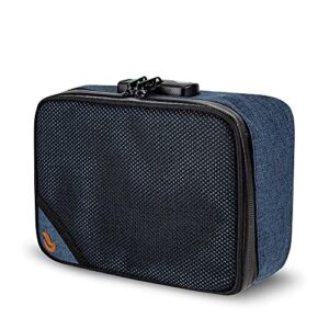 sidekick smell proof case l w/combo lock – sk9 premium odorless technology (navy denim)