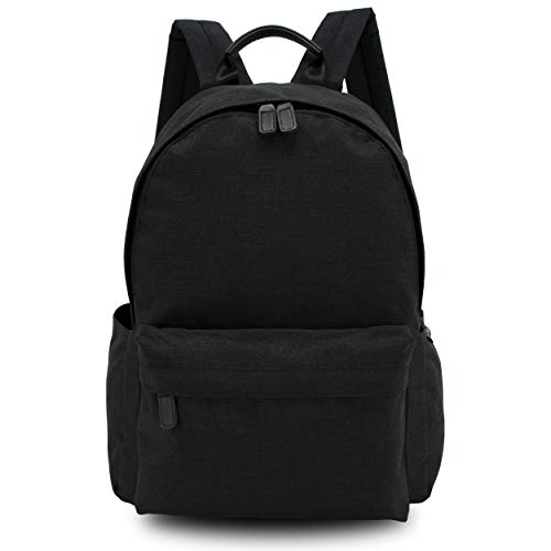 Cheryl & Wong Genuine Leather Trim Durable shoulder Strap Attachment Laptop Travel Backpack,Fit 15.6" Laptop (Heather black)